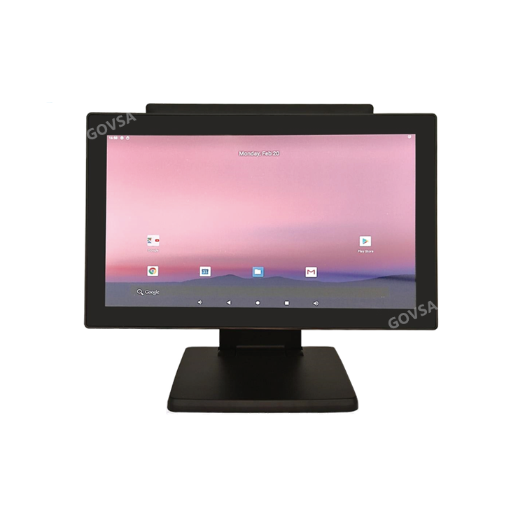 Smart POS System Black Dual Screen 15.6 inch Capacitive Touch Cash Register Windows Pos Terminal